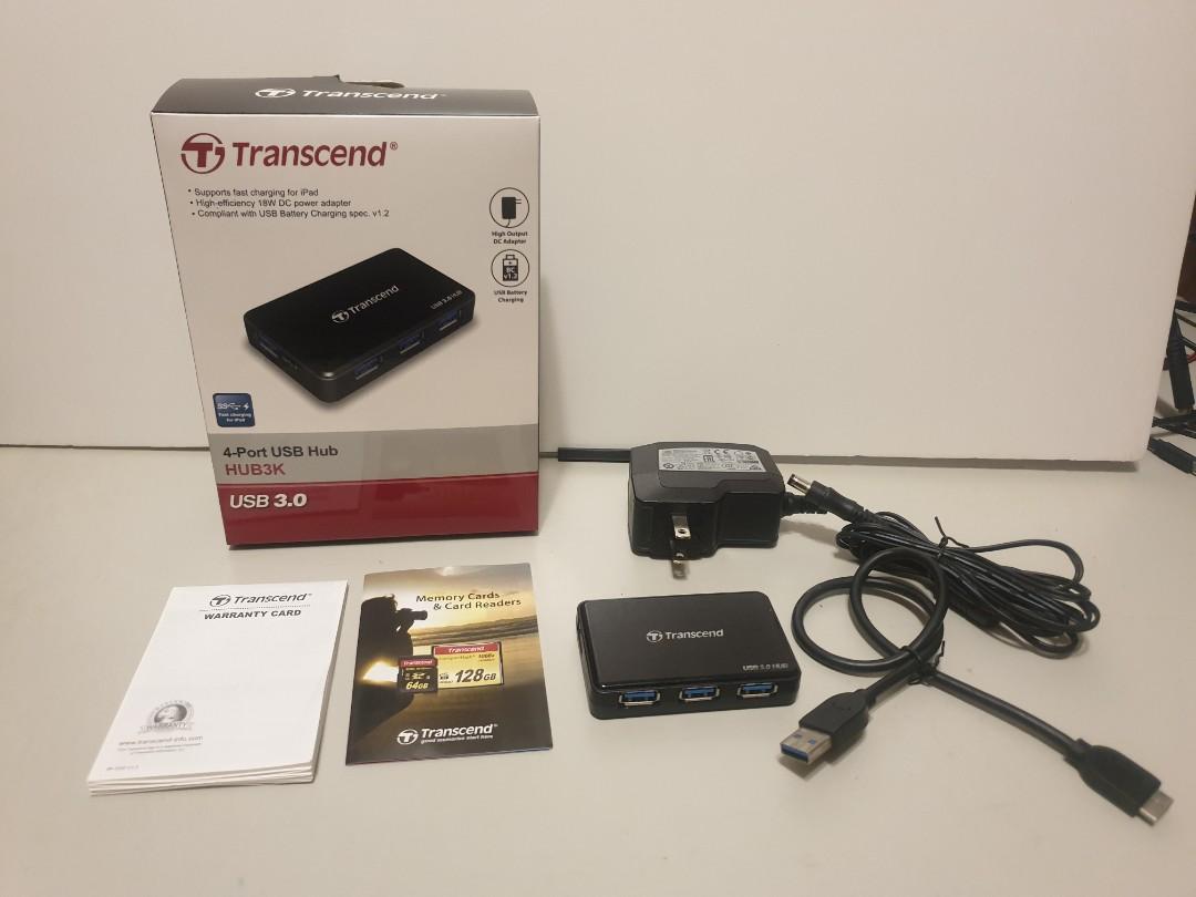 創見 Transcend HUB3K usb3.0 4-port HUB 集線器, 電腦及科技產品, 電腦周邊產品, 轉接線及轉換器在旋轉拍賣