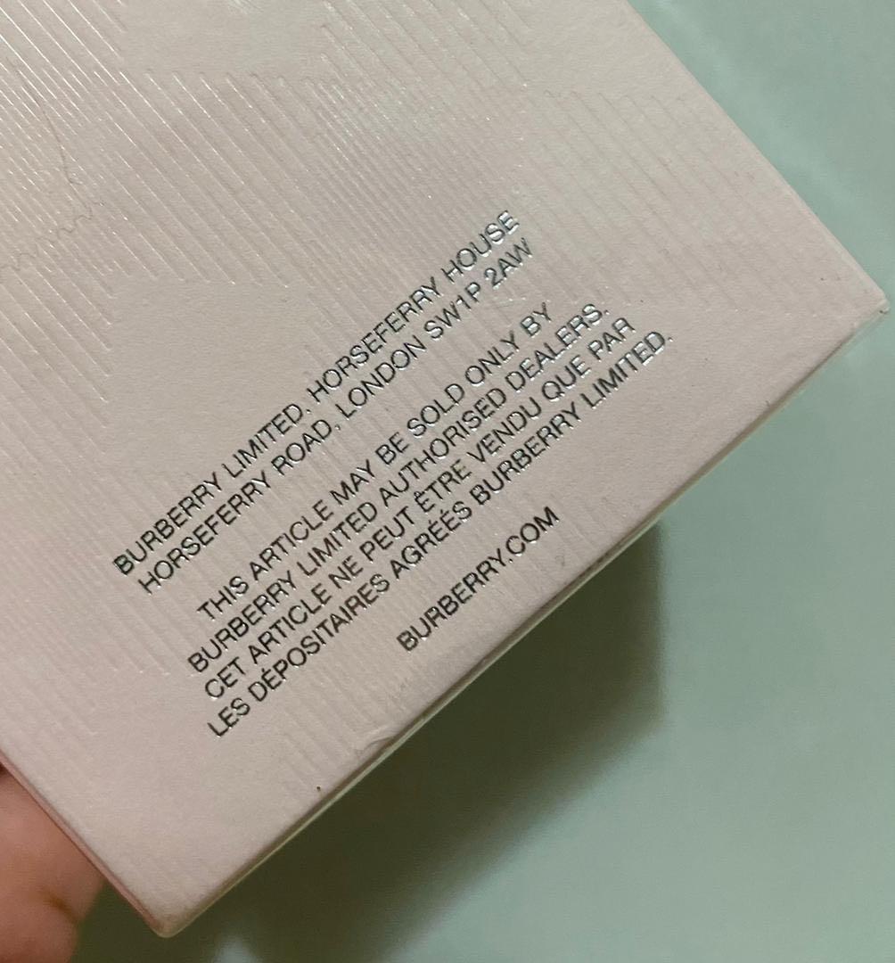 BNBI Authentic Burberry Sheer Perfume 100ml, Beauty & Personal Care ...