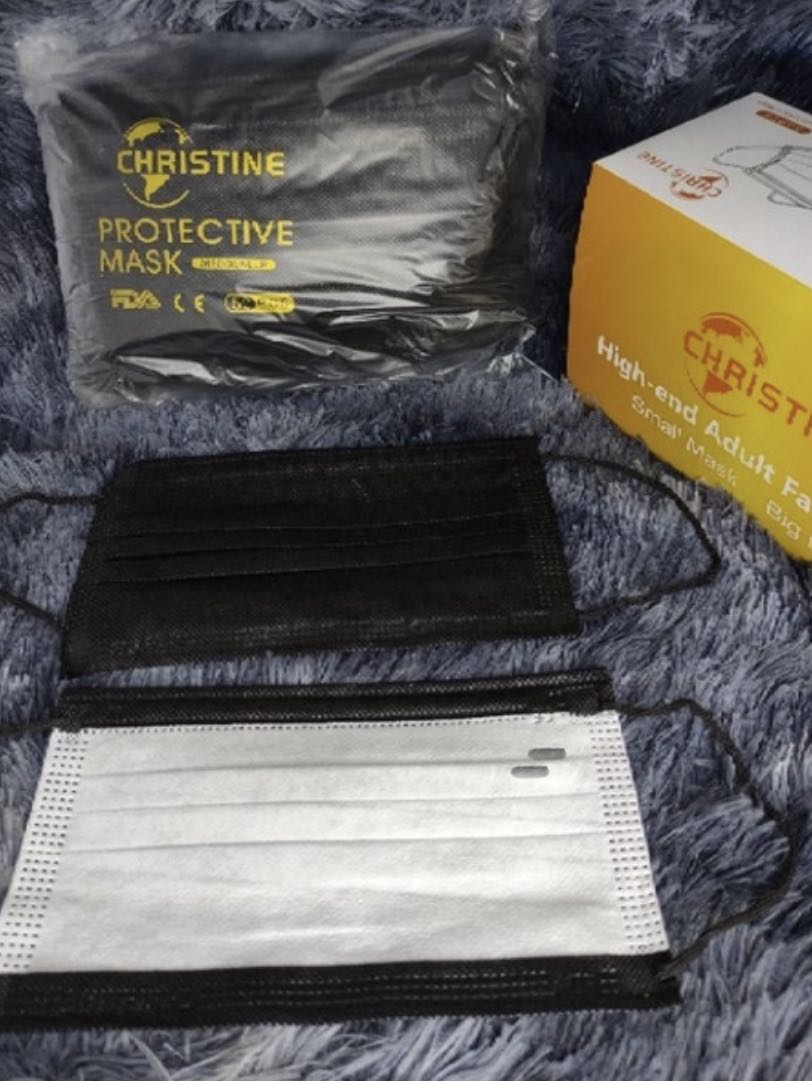 Christine black face mask fda approved, Health & Nutrition, Face Masks ...