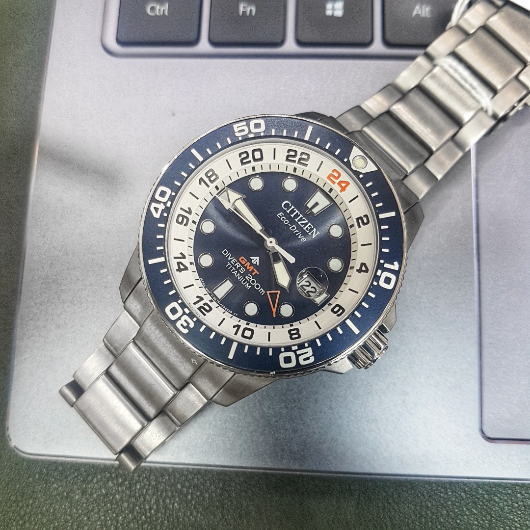 Citizen Promaster Titanium BLUE GMT Diver Watch, Men's Fashion, Watches ...
