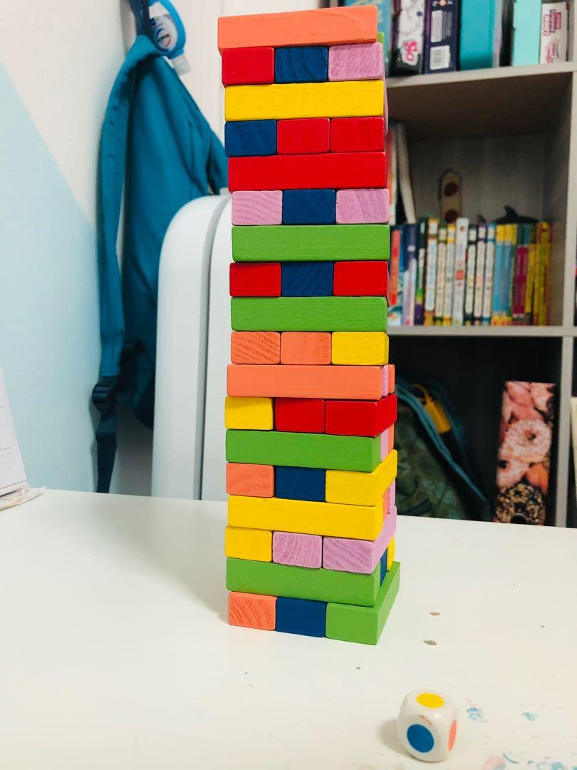 Colorful Jenga, Hobbies & Toys, Toys & Games on Carousell