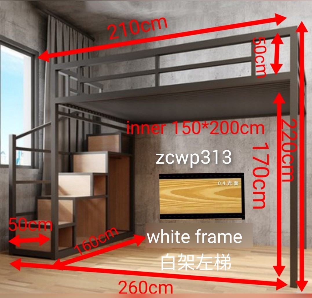 customize queen size loft bed frame, Furniture & Home Living, Furniture ...