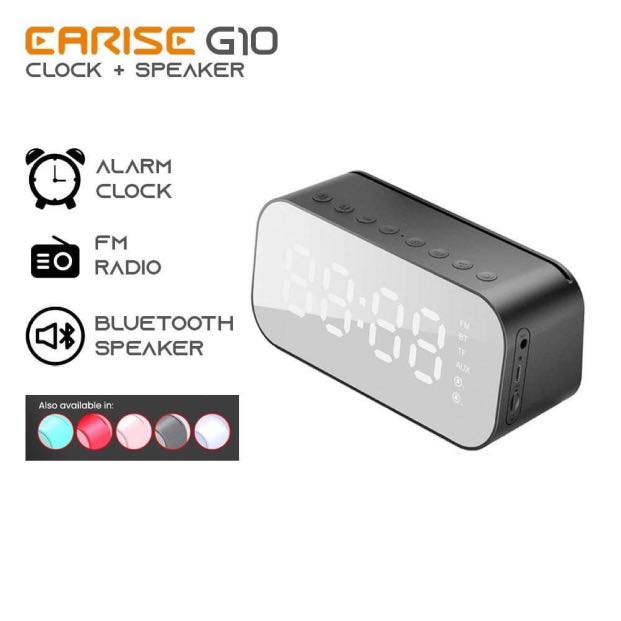 Earise G10 Clock + Speaker large LED screen display and two 40MM big ...