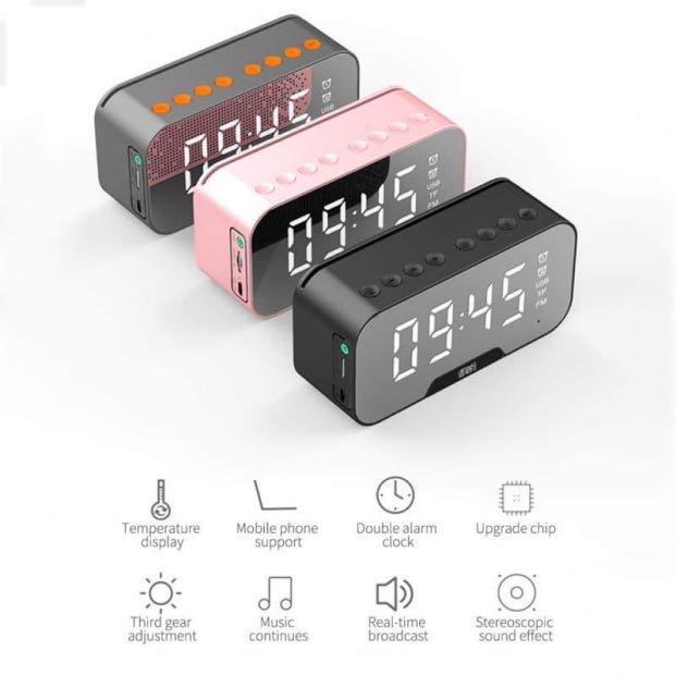 Earise G10 Clock + Speaker large LED screen display and two 40MM big ...
