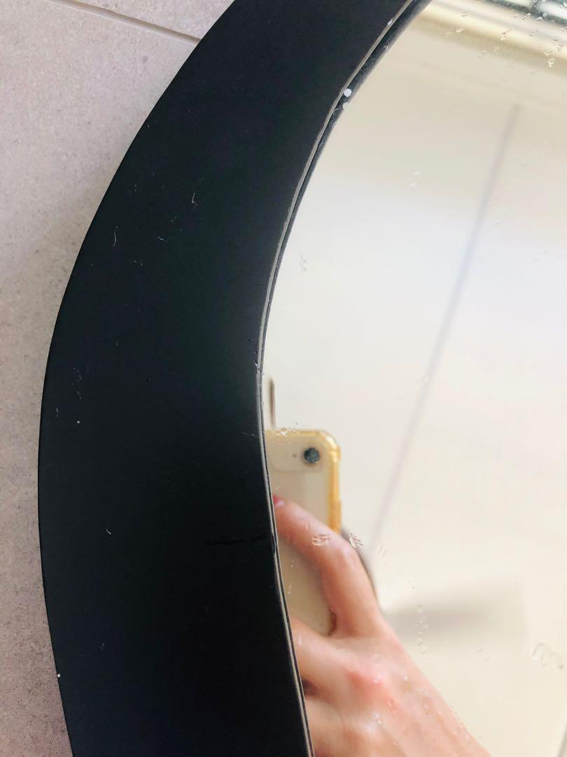 gun metal finish mirror (interesting shape!), Furniture & Home Living ...