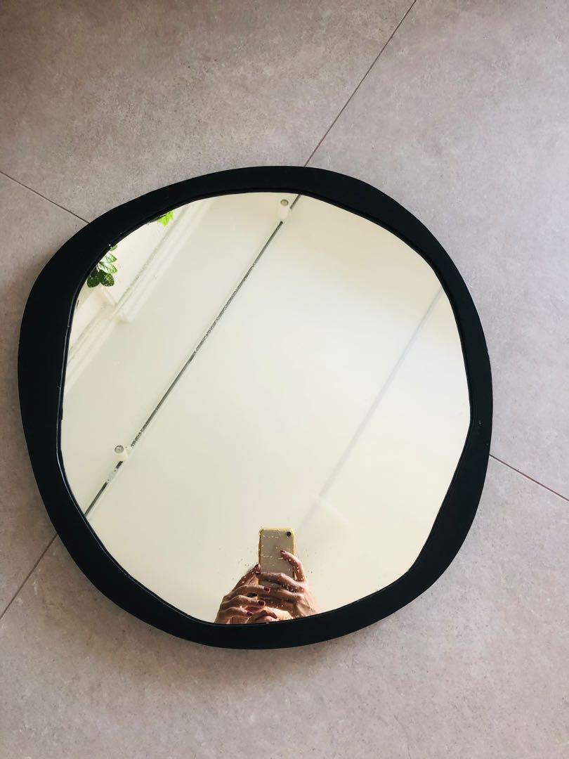 gun metal finish mirror (interesting shape!), Furniture & Home Living ...