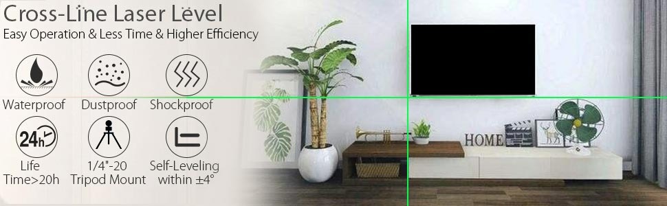 HANMATEK LV1G Laser Level Green Cross Line Laser with Measuring Range ...