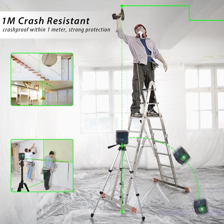 HANMATEK LV1G Laser Level Green Cross Line Laser with Measuring Range ...