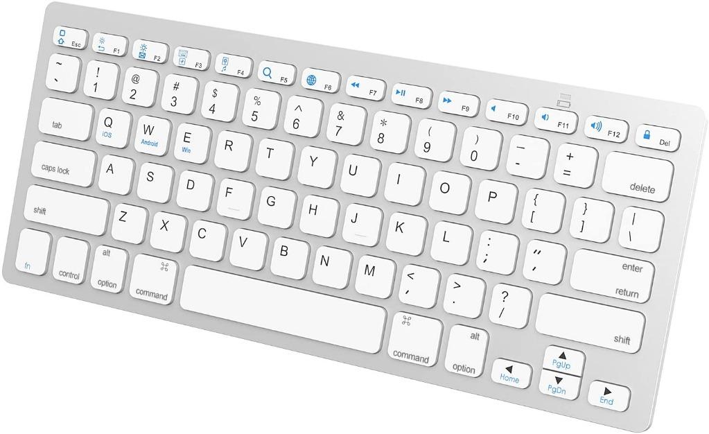 JETech 2156 Universal Bluetooth Wireless Keyboard, White, Everything ...