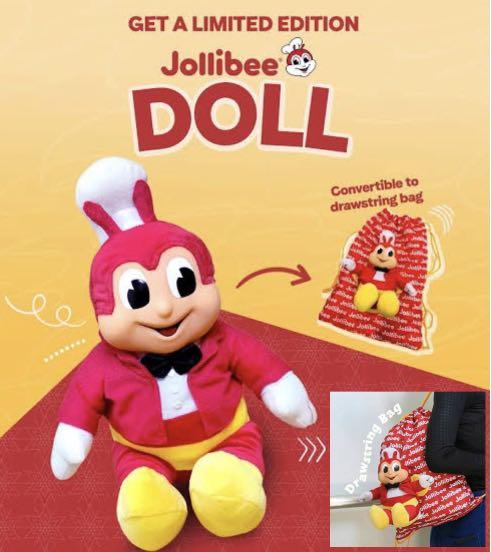 Jollibee Stuffed Toy (Jollibee Drawstring Bag) Jollibee Toys, Hobbies ...