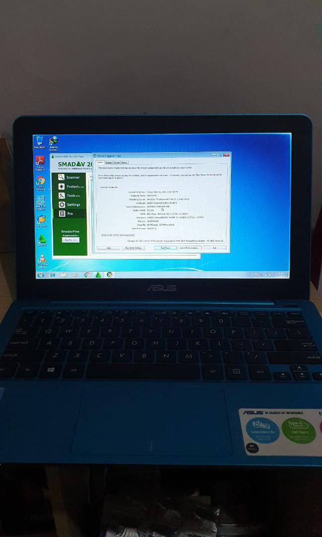 Laptop Asus E202S Metallic Blue, Elektronik, Komputer, Laptop di Carousell