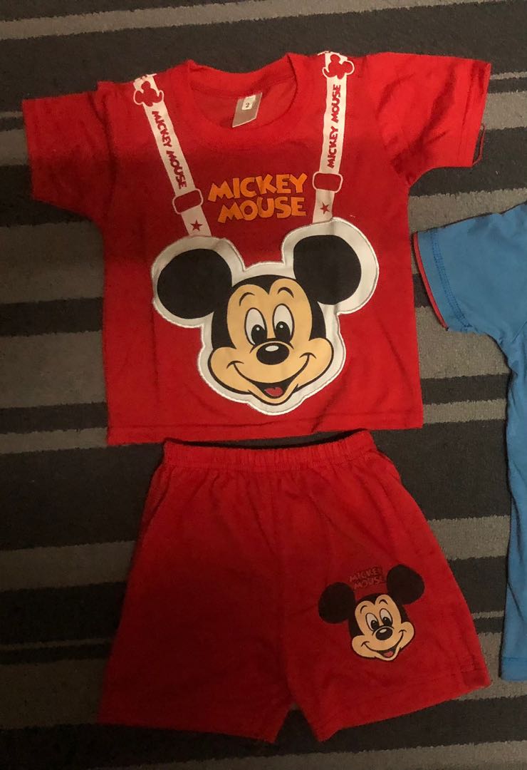 Mickey Mouse set wear, Babies & Kids, Babies & Kids Fashion on Carousell