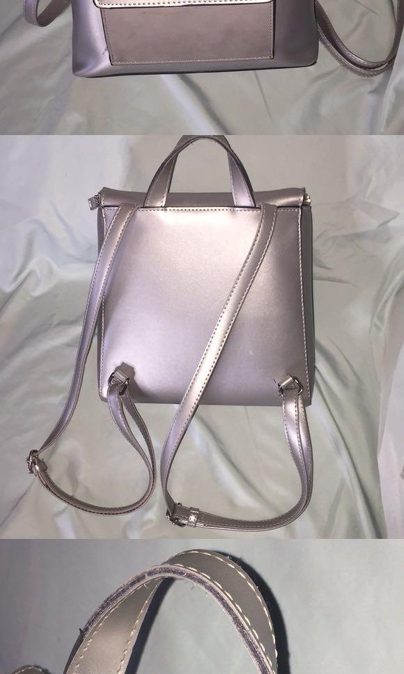 Miniso Silver Mini Backpack, Women's Fashion, Bags & Wallets, Backpacks ...