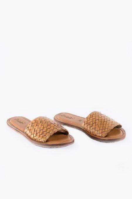 Our Bare Hands Open Toe Slides Natural leather, Women's Fashion ...