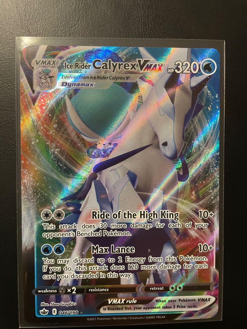 Pokemon TCG- Ice Rider Calyrex VMAX - 46/198 - Ultra Rare, 興趣及遊戲, 玩具 ...