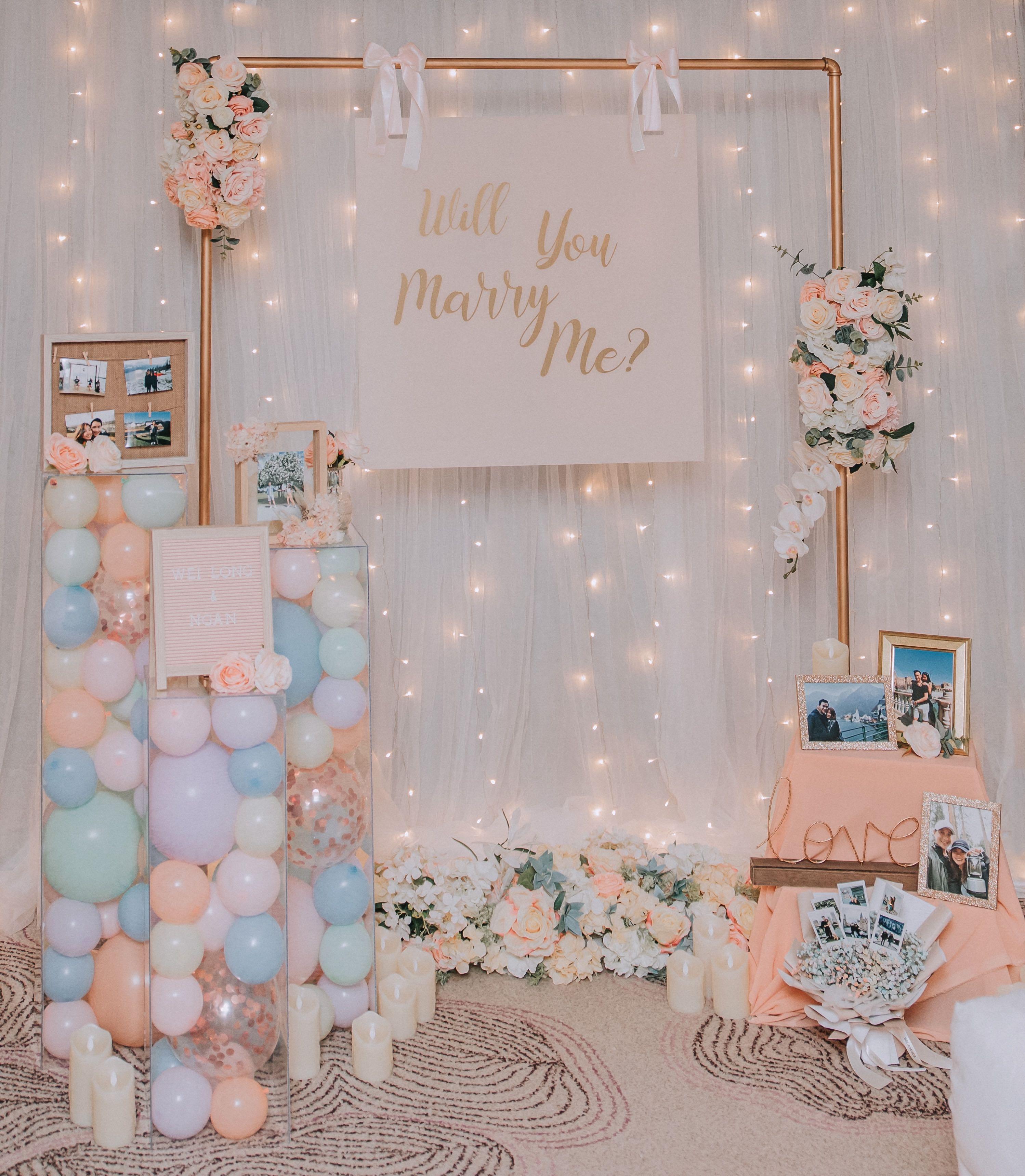 [Set-up] Romantic Marriage Proposal Decoration (suitable for hotel room ...