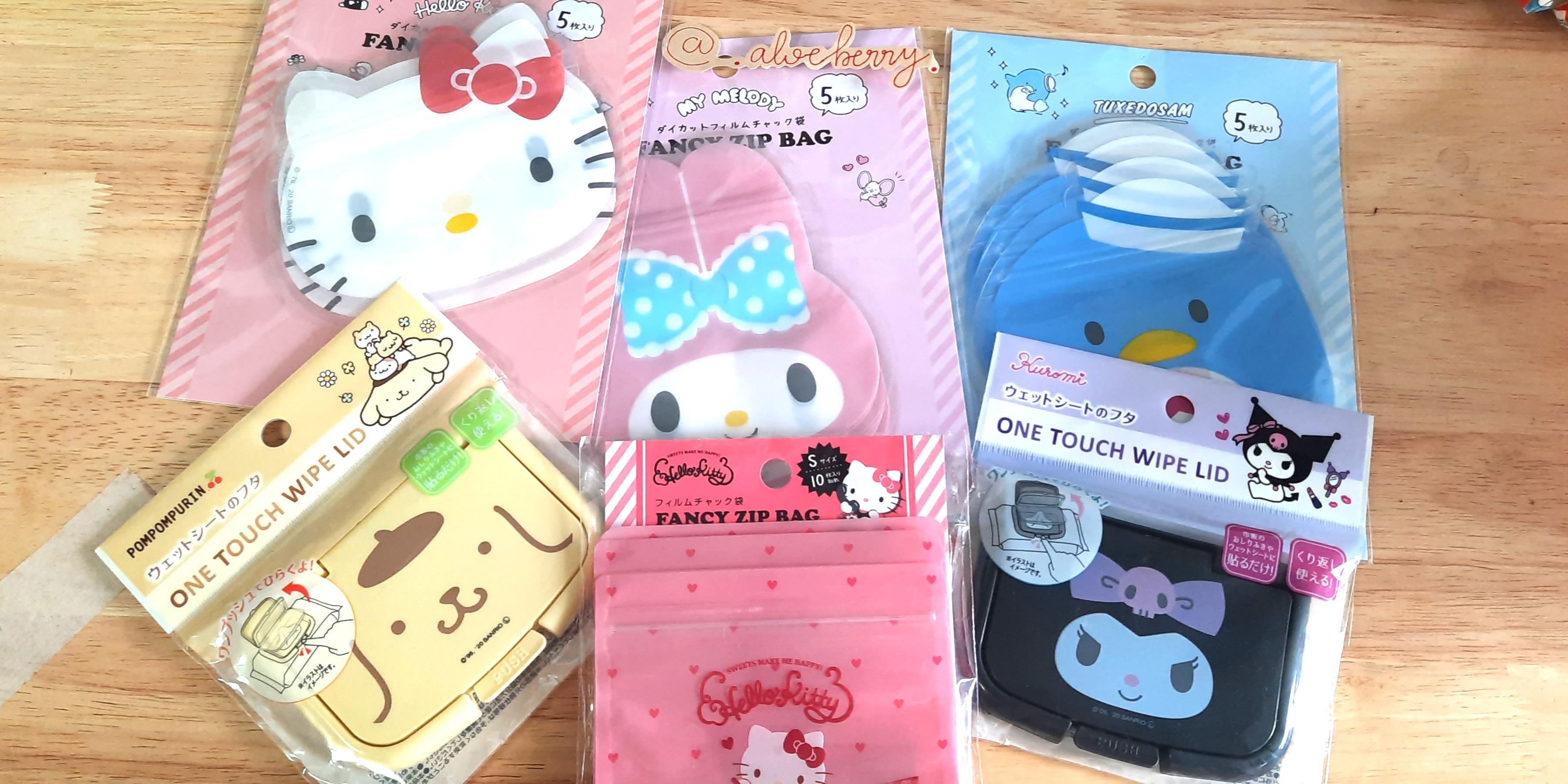 sanrio items- my melody pompompurin hello kitty tuxedosam kuromi ...