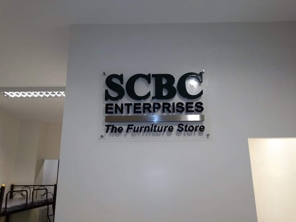 Signage acrylic/stainless/build-up, Furniture & Home Living, Furniture ...