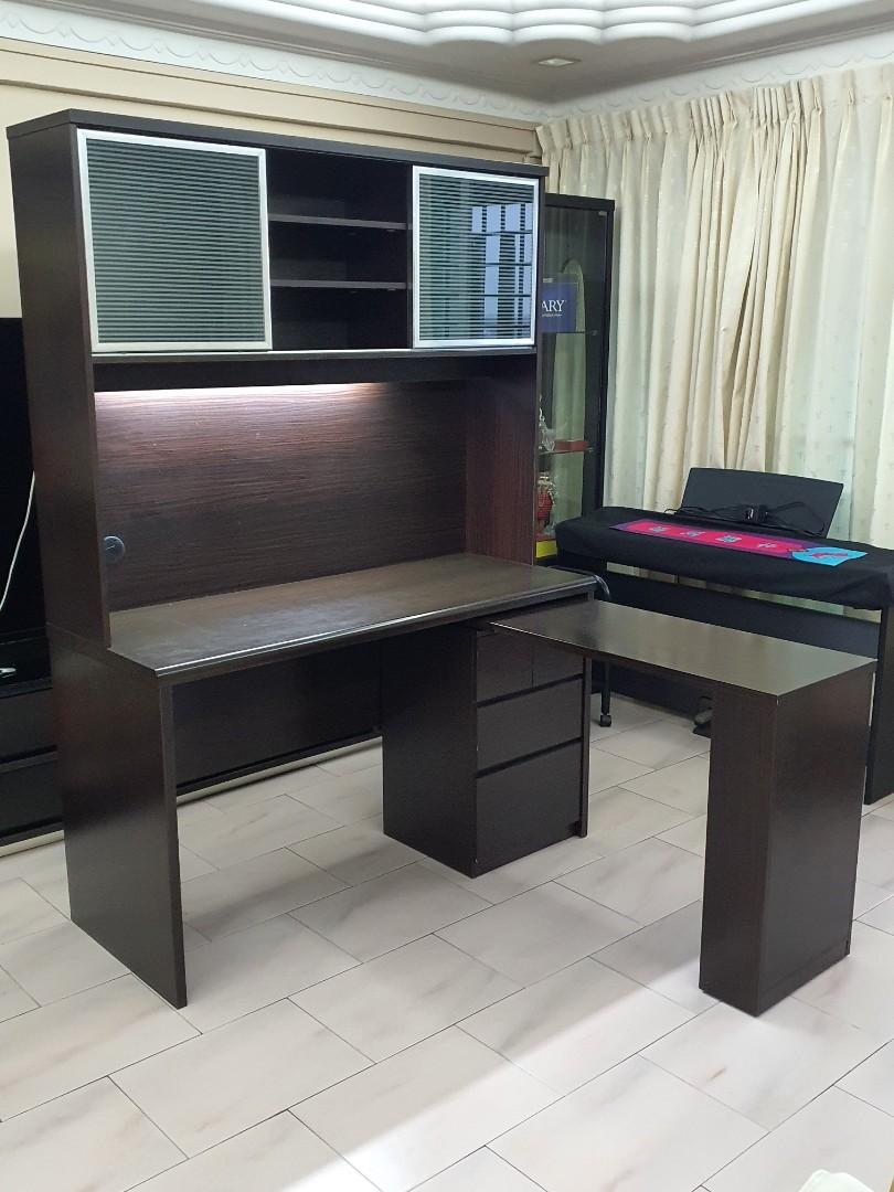 Study desk with swivelling extension, Furniture & Home Living ...