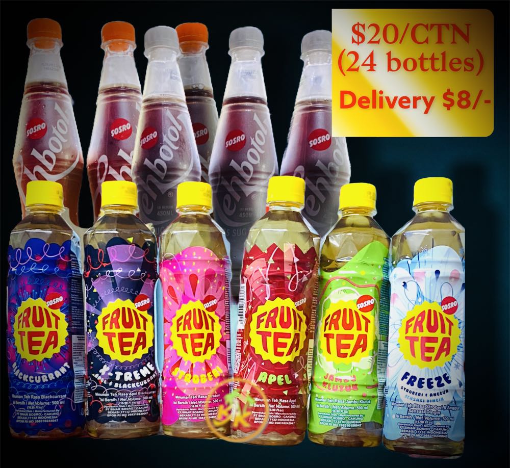 TEH BOTOL SOSRO AND FRUIT TEA SOSRO, Food & Drinks, Beverages on Carousell