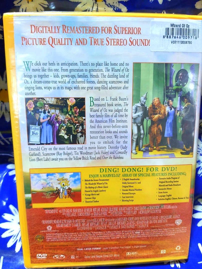 THE WIZARD OF OZ Dvd, Hobbies & Toys, Music & Media, CDs & DVDs on ...