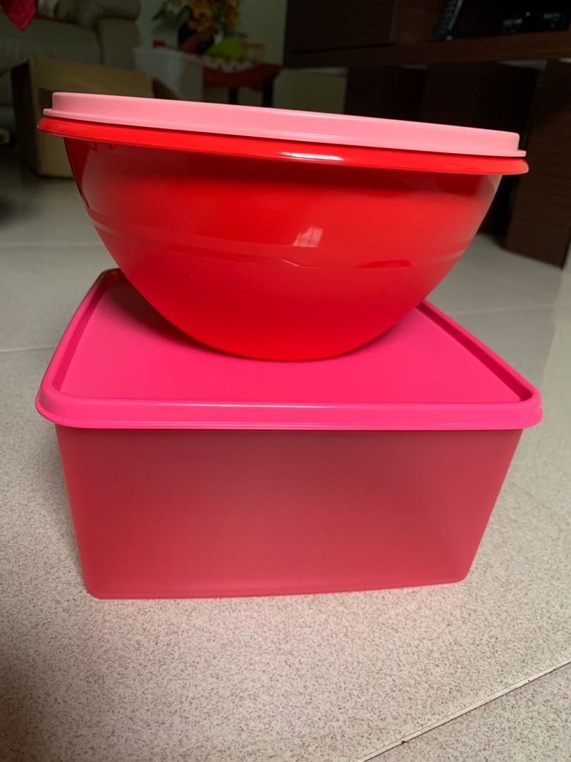 Tupperware Square 2.5L & Round 1.7L, Furniture & Home Living ...