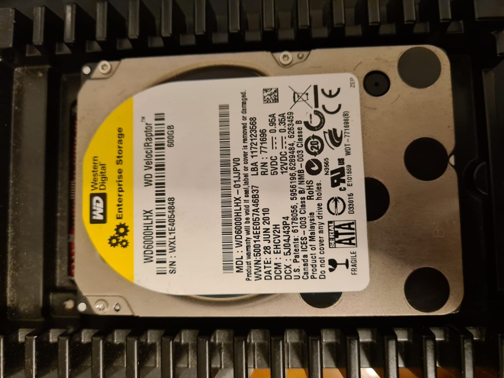 Western Digital WD VelociRaptor WD6000HLHX 600GB 10000 RPM 32MB Cache ...