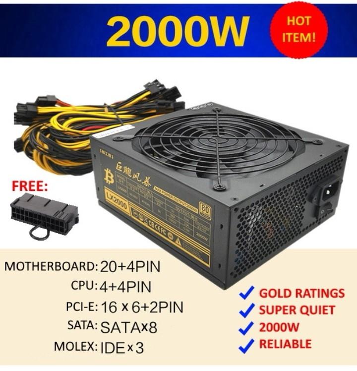 2000w computer mining psu power supply unit very quiet not noisy ...