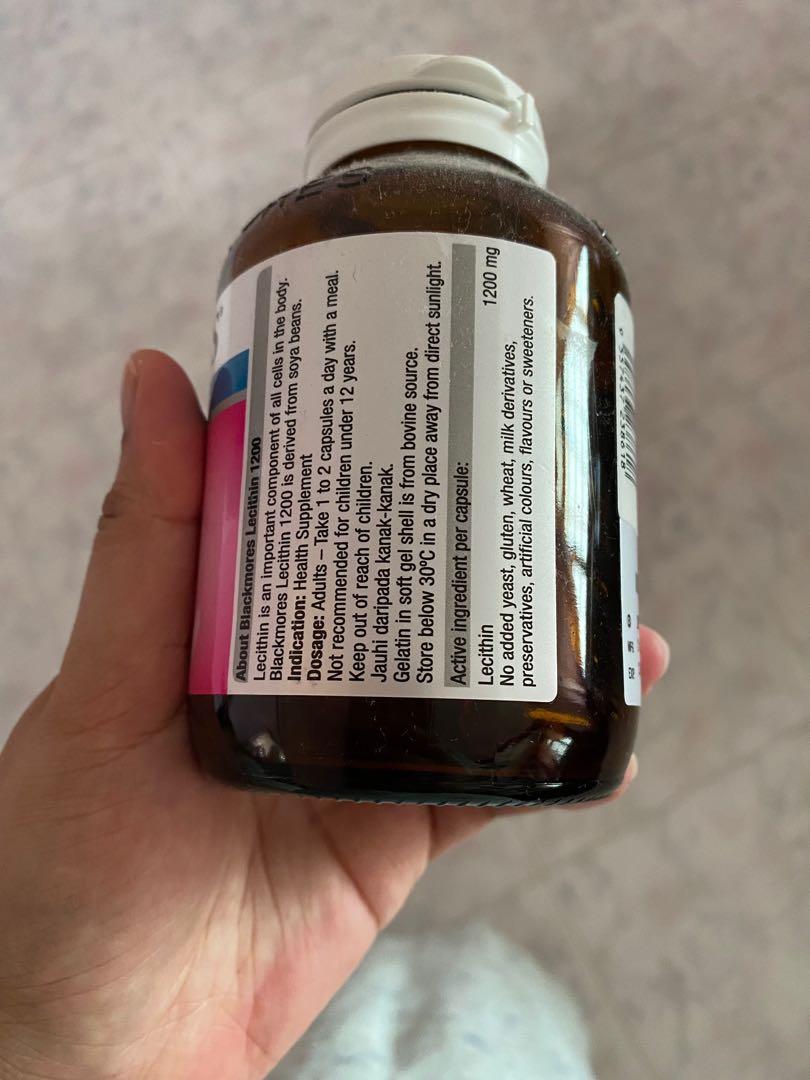 BlackMores Lecithin Halal 1200mg, Health & Nutrition, Health ...