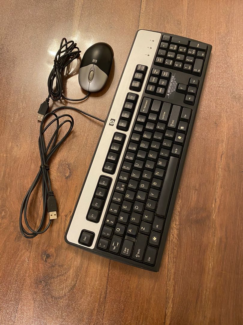 HP Keyboard KU-0316 with HP Mouse, 電腦＆科技, 電腦周邊及配件, 電腦鍵盤及相關產品 - Carousell