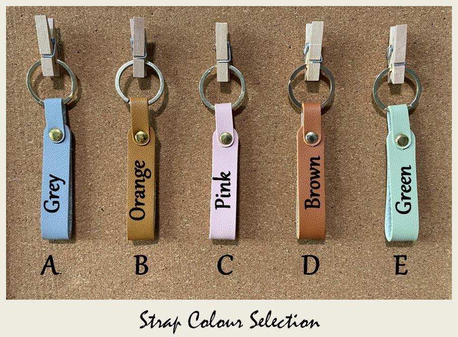 PERSONALIZED LEATHER STRAP KEYCHAIN Customized with Name (Series 2 ...