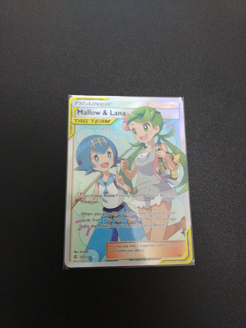 Pokemon TCG Mallow & Lana Tag Team Full Art Trainer Ultra Rare - SM Cosmic Eclipse, Hobbies ...