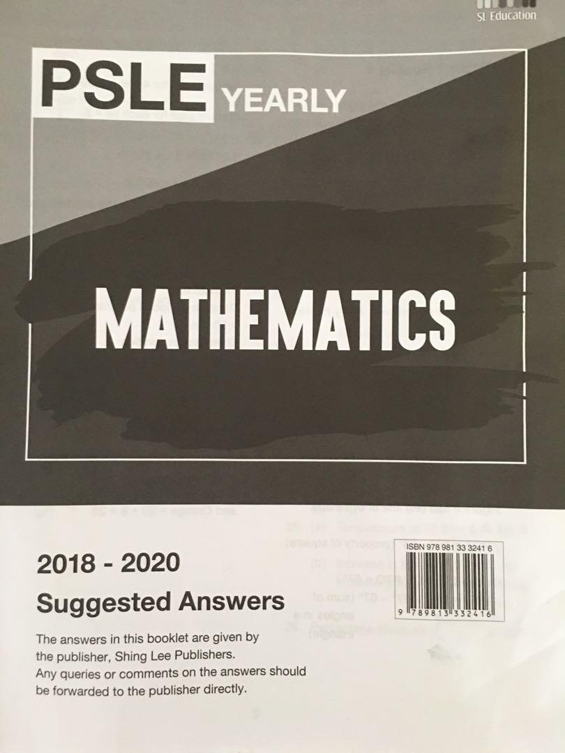 PSLE Yearly Mathematics papers 2018-2020, Hobbies & Toys, Books ...