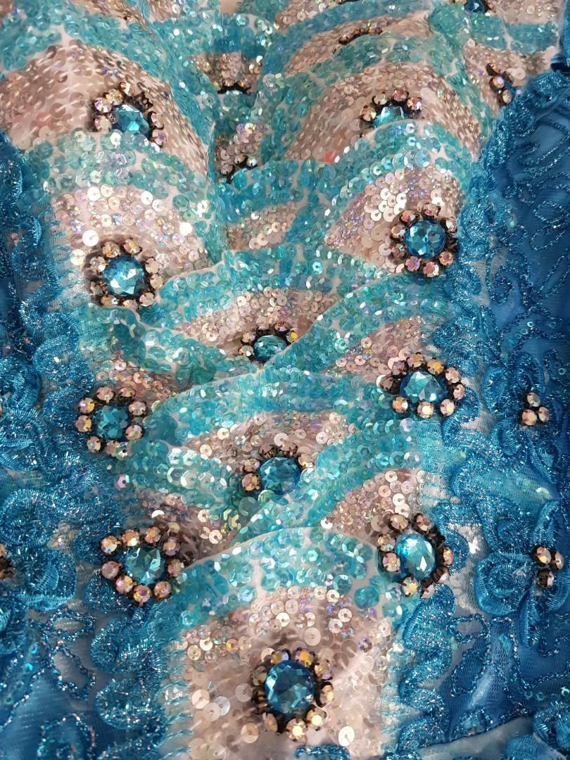 Sagala/ Debut Blue Gown with Swarovski Crystals, Women's Fashion ...