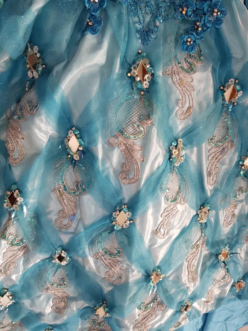 Sagala/ Debut Blue Gown with Swarovski Crystals, Women's Fashion ...