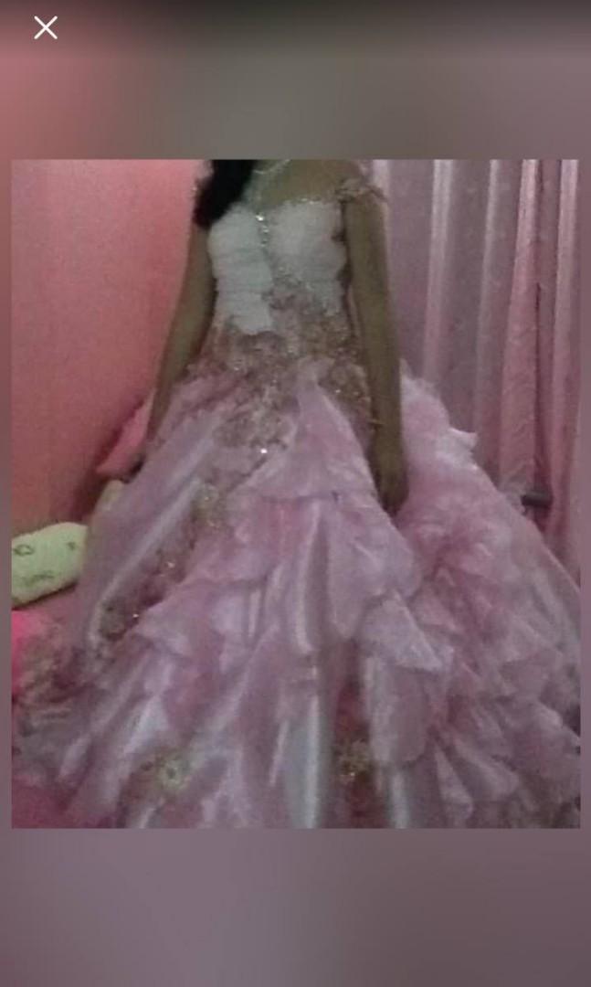 Sagala/Debut Pink Gown with Swarovski Crystals, Women's Fashion ...