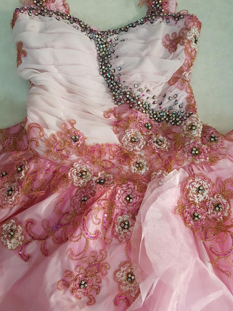 Sagala/Debut Pink Gown with Swarovski Crystals, Women's Fashion ...