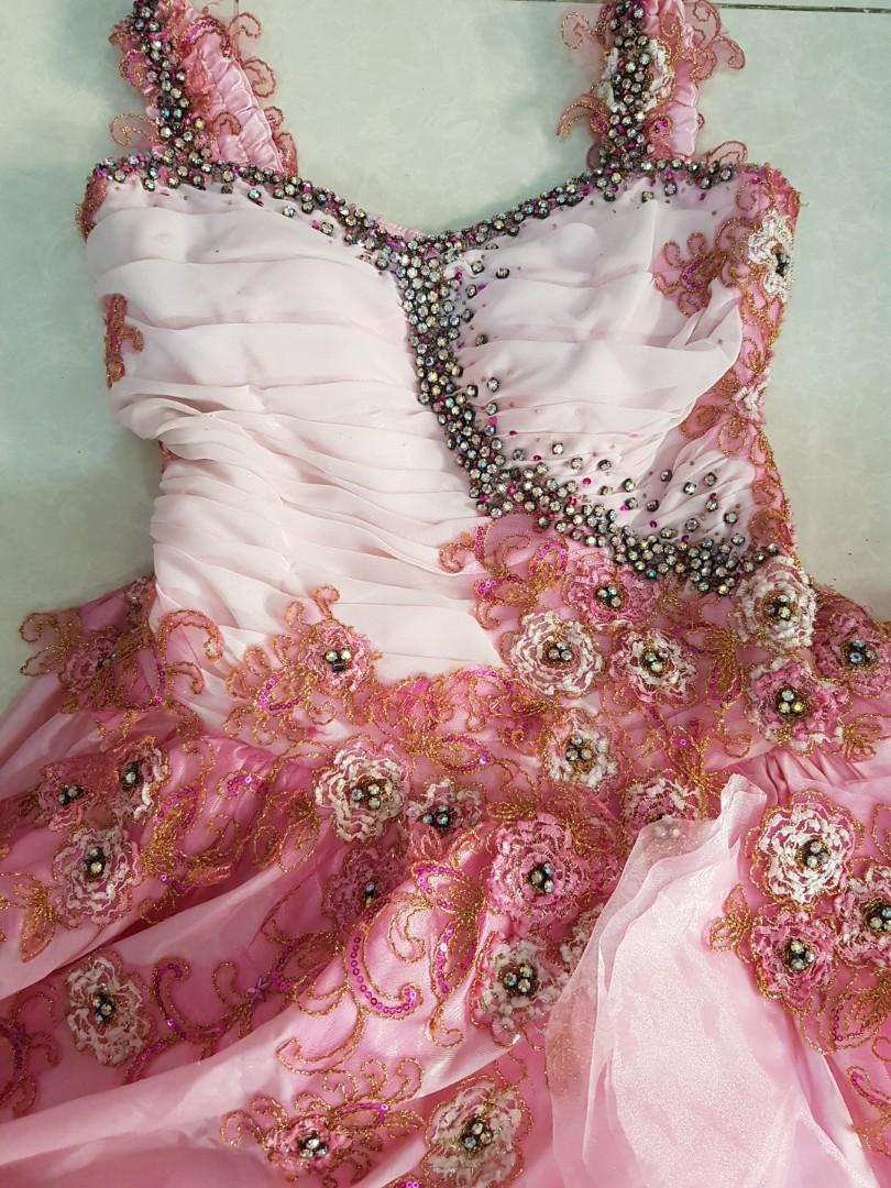 Sagala/Debut Pink Gown with Swarovski Crystals, Women's Fashion ...