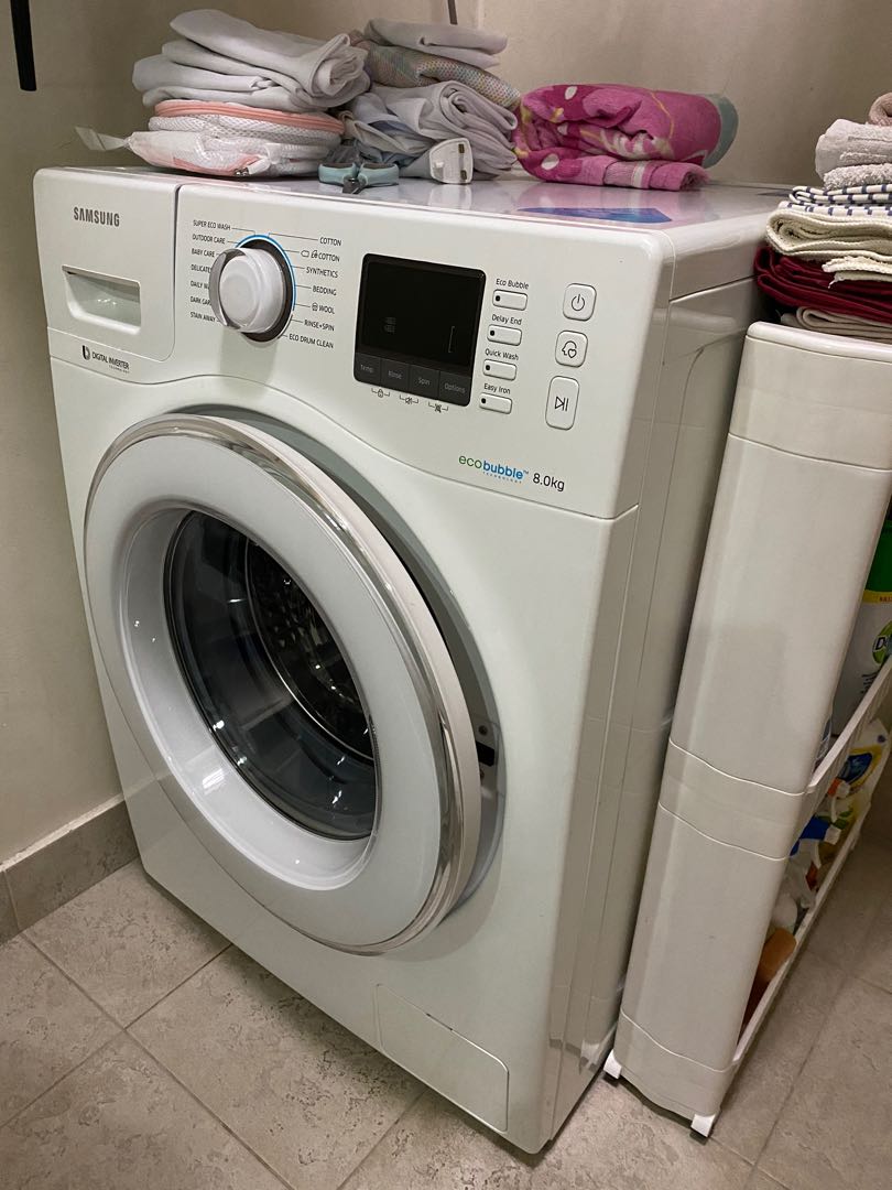 Samsung digital inverter eco bubble 8kg, TV & Home Appliances, Washing ...