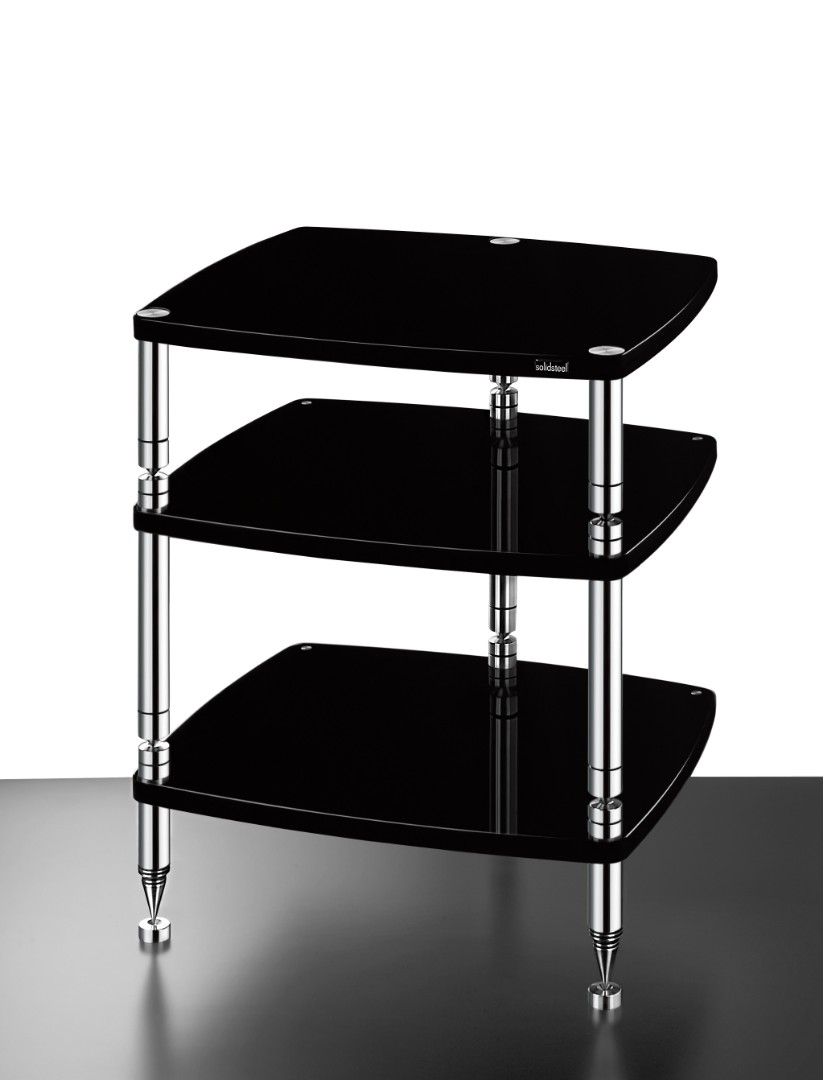 Solid steel hs3 hifi rack 3 tier glossy black made Italy, Audio, Other ...