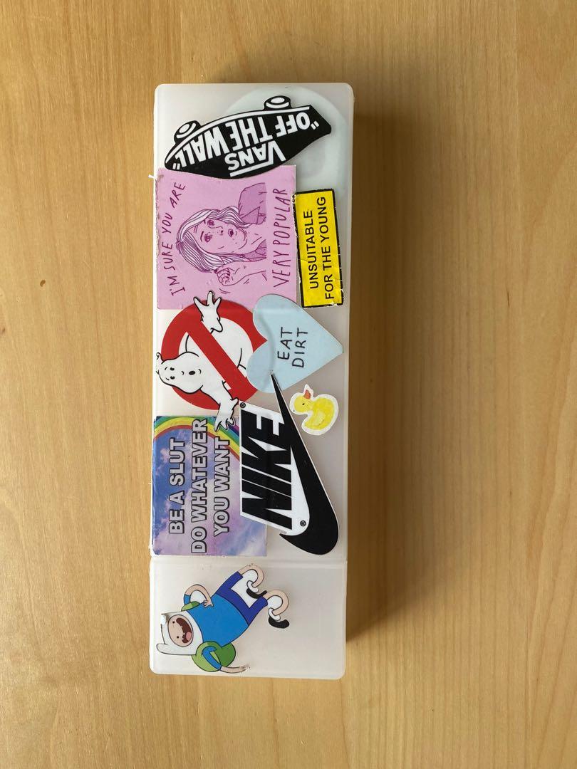 sticker bomb custom muji pencil case, Hobbies & Toys, Stationery ...