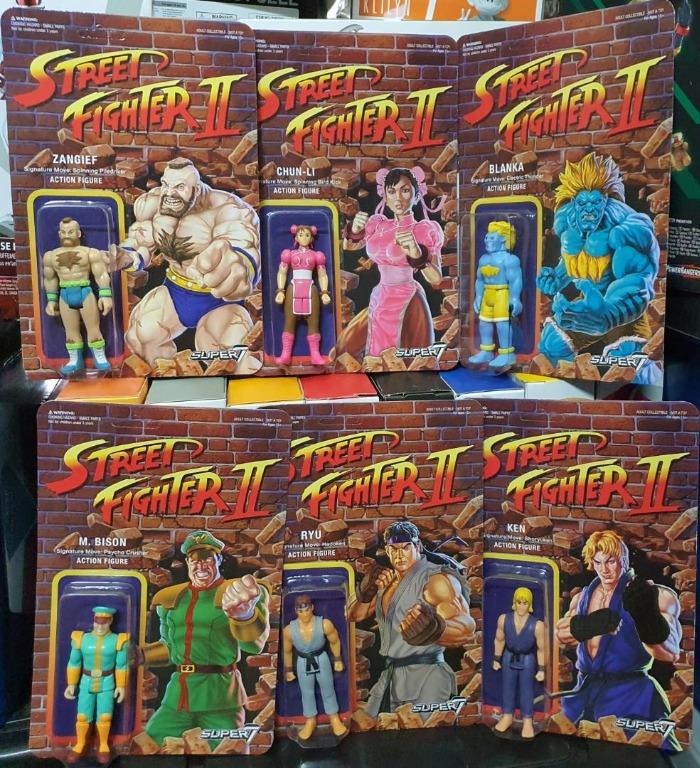 Super 7 Retro Action Figure Street Fighter II Set of 6 - Ryu, Ken ...