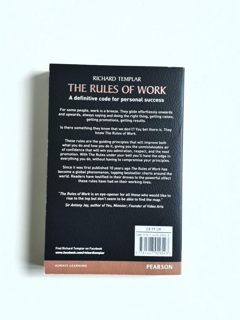 The Rules of Work by Richard Templar, Hobbies & Toys, Books & Magazines ...