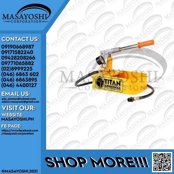 Titan Supertools Manual Hand Pressure Pipe Test Pump Steel Tank ...