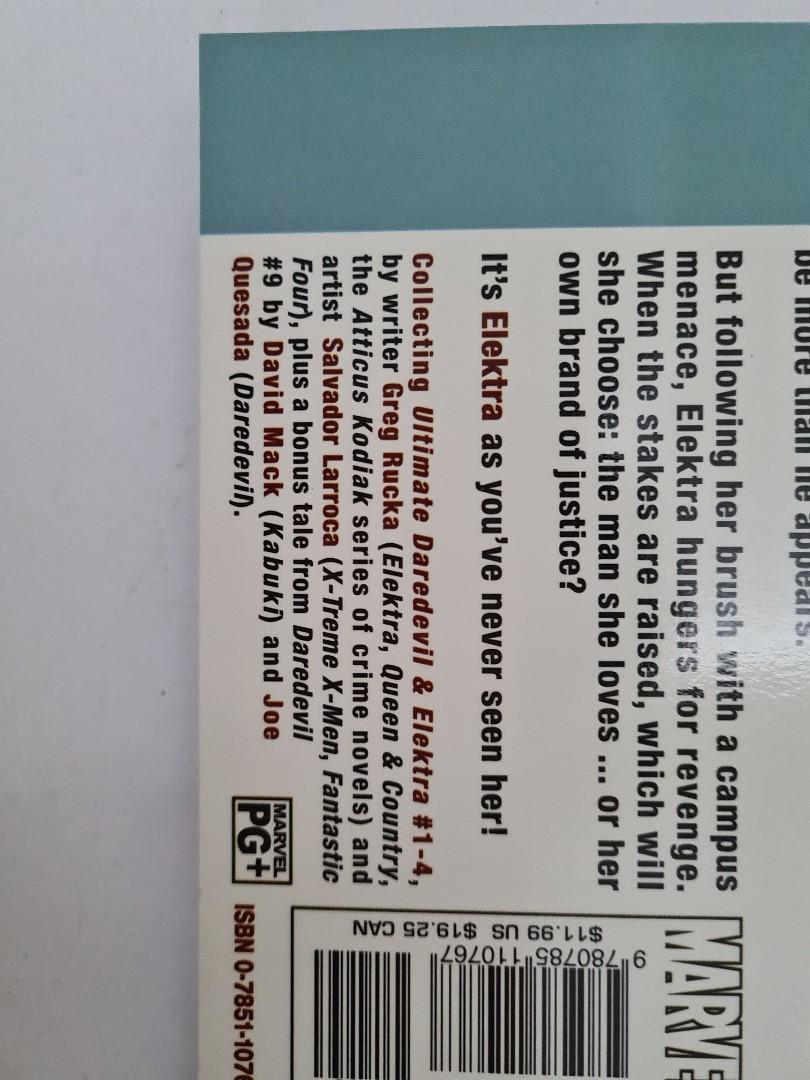 ULTIMATE DAREDEVIL & ELEKTRA TPB Vol 1, Hobbies & Toys, Books ...