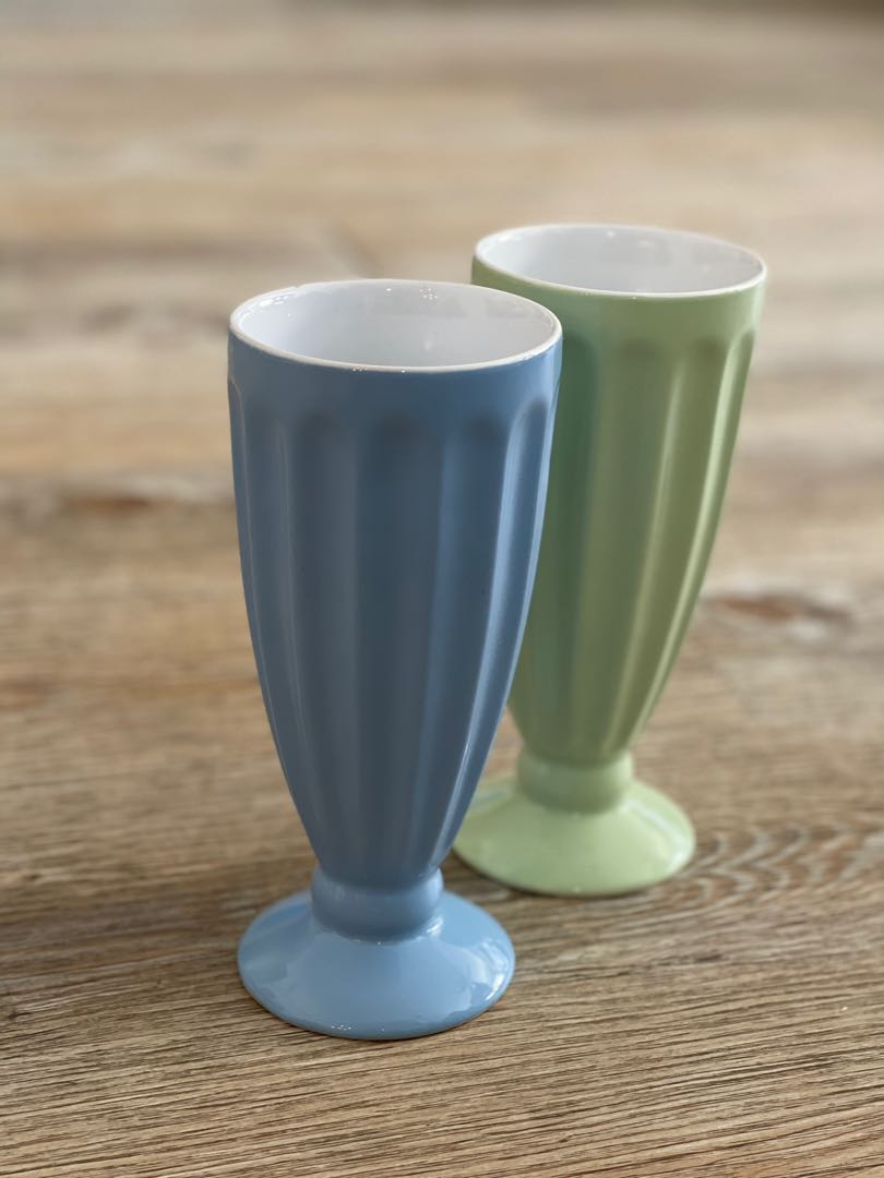 Vintage ceramic tall ceramic milkshake / drink cups, Furniture & Home ...