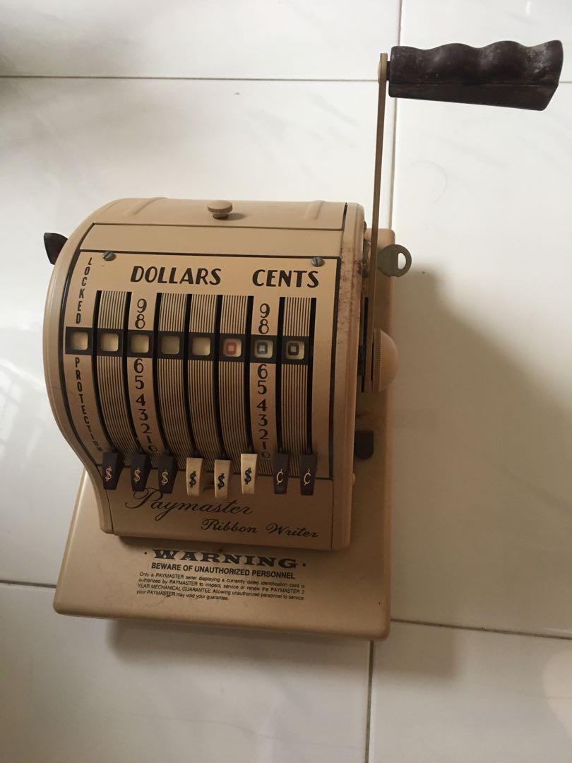 Vintage Cheque Writing Machine, Everything Else on Carousell