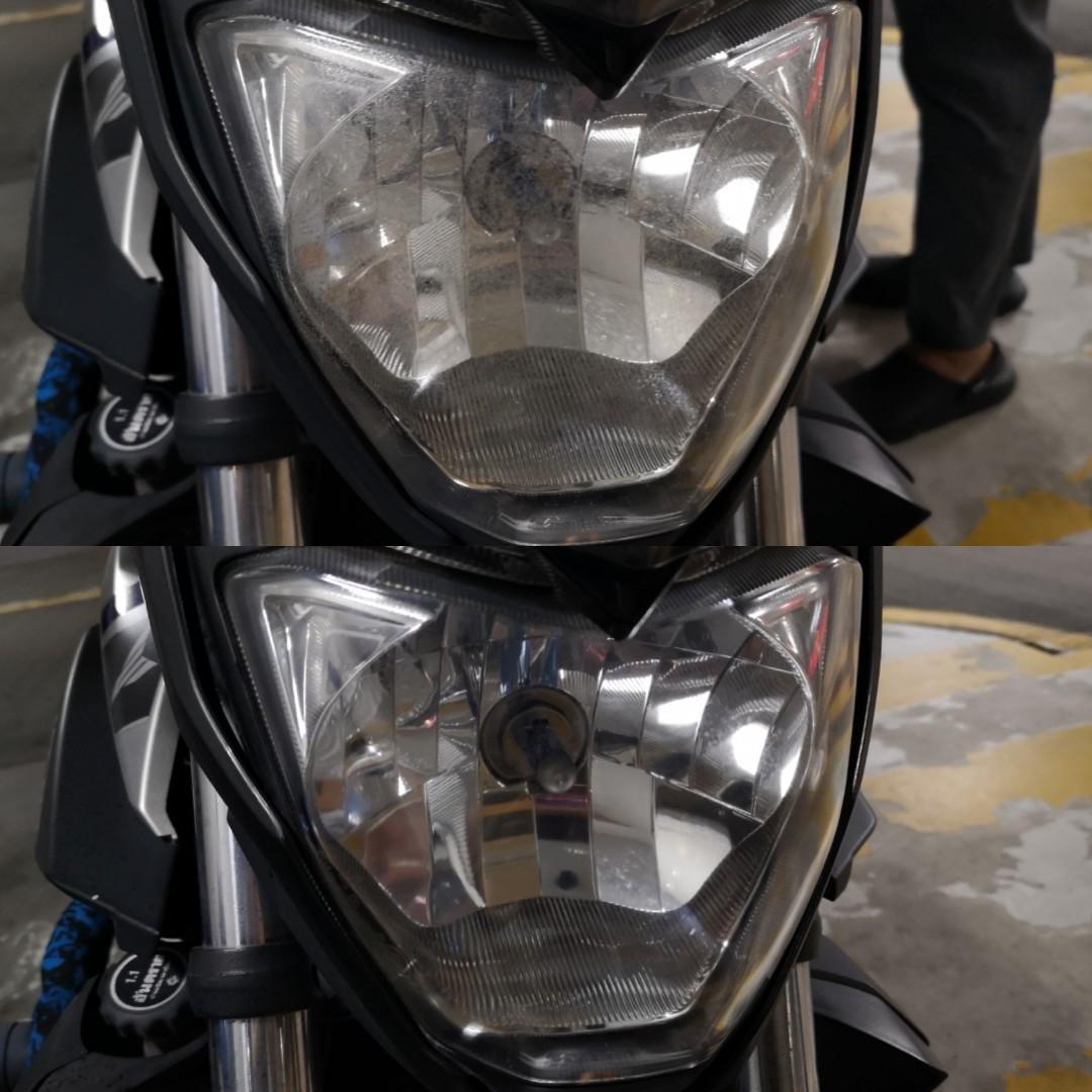 Yamaha MT-03 MT03 Headlight Restoration Polish, Motorcycles, Motorcycle ...