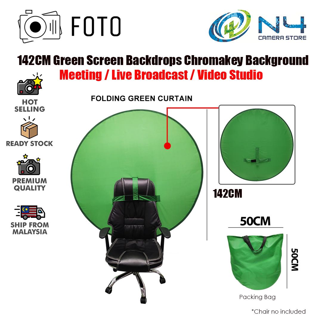 142cm Chair Green Screen Studio Fold Reflector Collapsible Chromakey ...