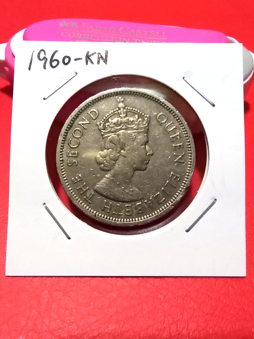 1960 KN British Hong Kong Before Return China One Dollar Queen Elizabeth Big Coin Wang Syiling ...